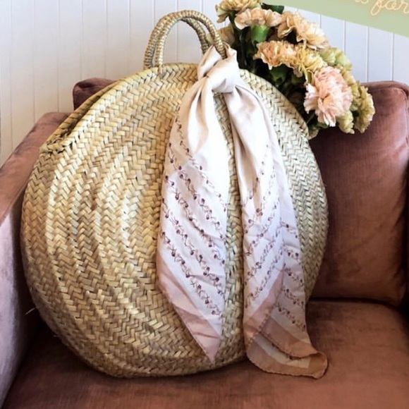 Bags | Handmade French Moroccan Round Rattan Tote | Poshmark